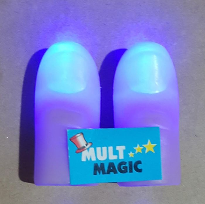 Dedo Magico Luminoso Azul D lite - Medio - Par | Mágica - Close-up
